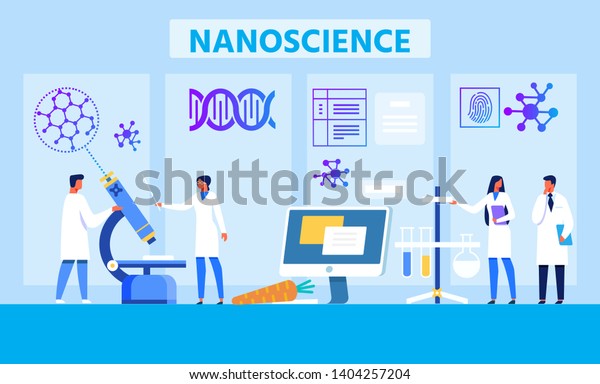 Nanoscience Lab Metaphor Advertising Flat Banner Stock Vector (Royalty ...