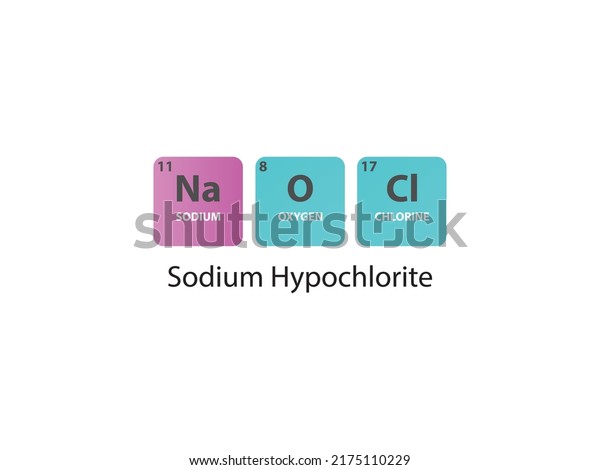 Vektor Stok Naocl Sodium Hypochlorite Molecule Simple Molecular (Tanpa ...