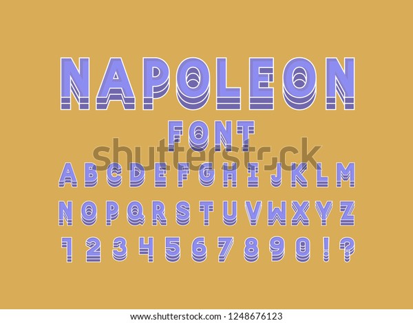 Napoleon Font Vector Alphabet Letters Numbers Stock Vector (Royalty ...