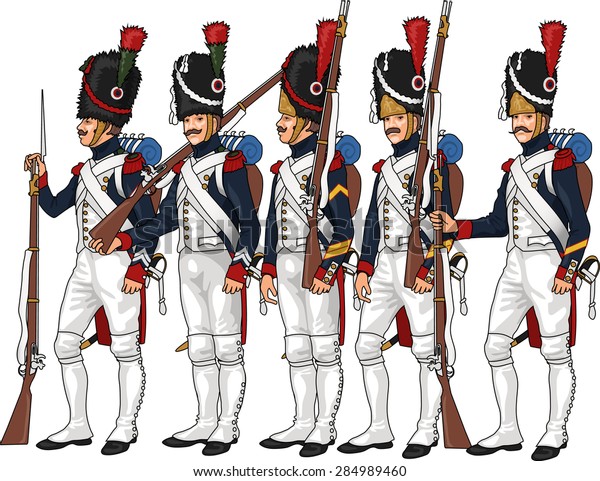 Napoleons Grenadier Guardsmen Illustration Isolated On Stock Vector ...