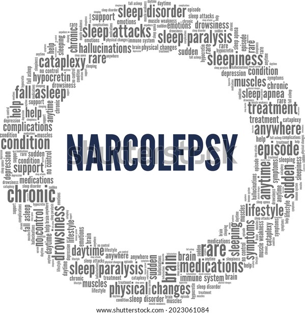 Narcolepsy Vector Illustration Word Cloud Isolated Stock Vector ...