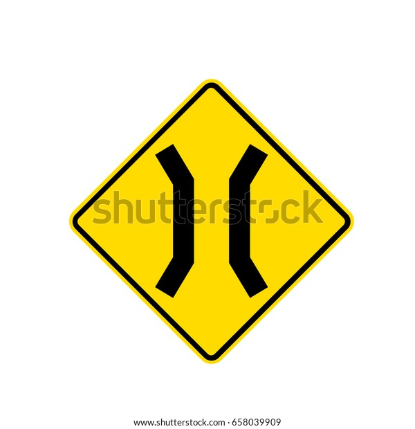 Narrow Bridge Traffic Sign Stock Vector (Royalty Free) 658039909 ...