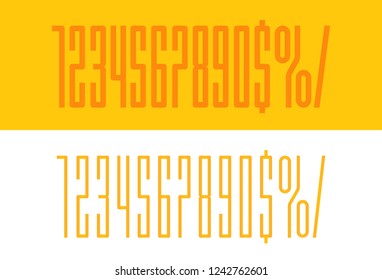 Narrow Font Numbers Set Stock Vector (Royalty Free) 1242762601