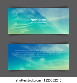 Narrow Horizontal Vector Banners Realistic Turquoiseyellow Stock Vector ...