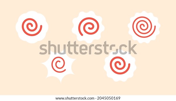 Narutomaki Kamaboko Surimi Vector Icon Traditional Stock Vector ...