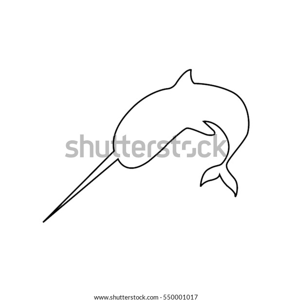 Narwhal Outline Stock Vector (Royalty Free) 550001017