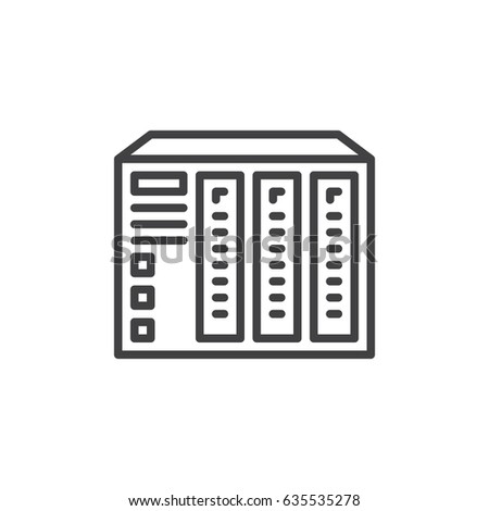 NAS Server Line Icon Outline Vector Vector de stock (libre de regalías ...
