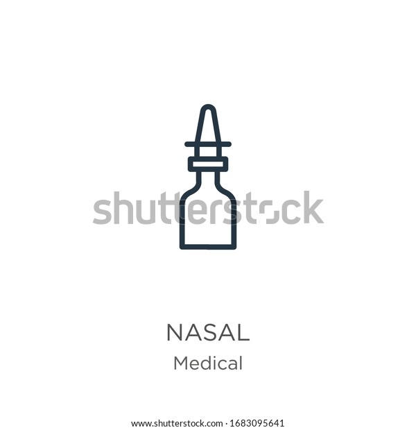 Nasal Icon Thin Linear Nasal Outline: เวกเตอร์สต็อก (ปลอดค่าลิขสิทธิ์ ...