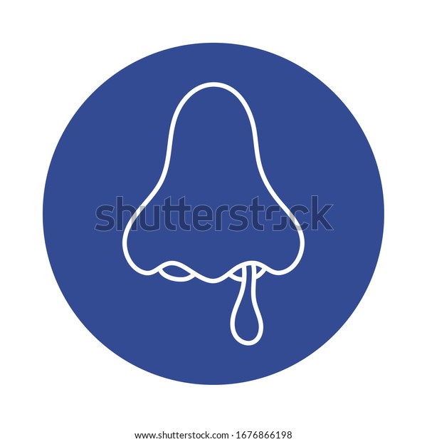 Vektor Stok Nasal Mucus Line Block Style Icon (Tanpa Royalti ...