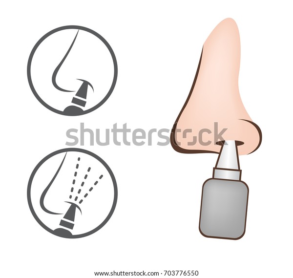 Nasal Spray Nose Vector Stock Vector (Royalty Free) 703776550 ...