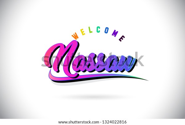 Nassau Welcome Word Text Creative Purple Stock Vector (Royalty Free ...