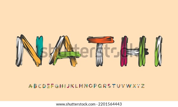 Nathi Typography Letter Logo Design Stock Vector (Royalty Free ...