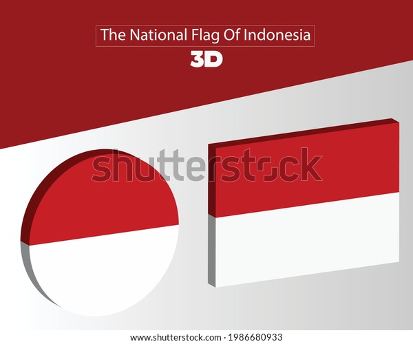 National 3d Flag Indonesia Vector Design Stock Vector (Royalty Free ...