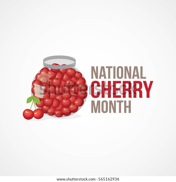 National Cherry Month Vector Illustration Suitable Stock Vector ...