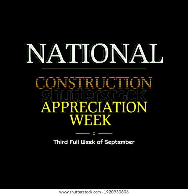National Construction Appreciation Week Suitable Greeting Stock Vector ...