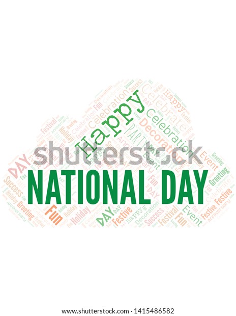 National Day Word Cloud Wordcloud Made Stock Vector (Royalty Free ...