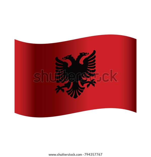 National Flag Albania Black Doubleheaded Eagle Stock Vector (Royalty ...