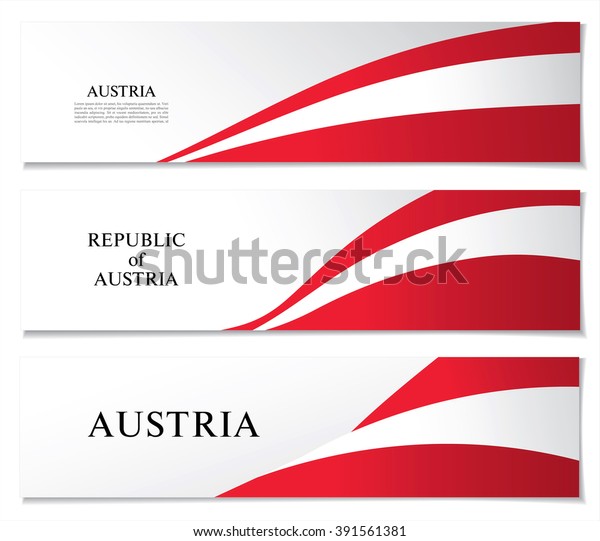 National Flag Austria Vector Template Banners Stock Vector (Royalty ...
