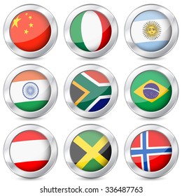 Set Language Buttons National Flags Vector: เวกเตอร์สต็อก (ปลอดค่า ...