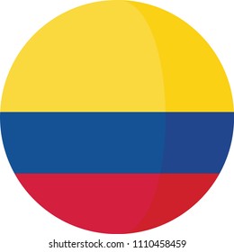 Vector Illustration Colombia Flag Round National Stock Vector (Royalty ...