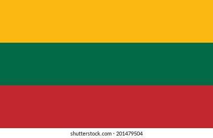 National Flag Lithuania Horizontal Tricolor Yellow Stock Vector ...