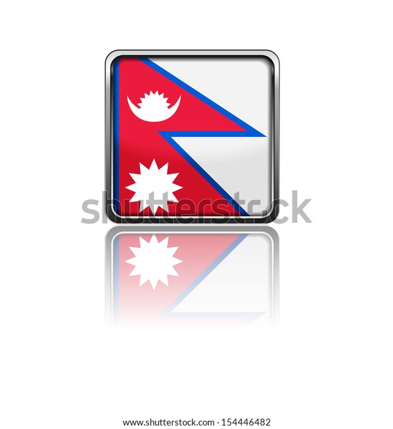 National Flag Nepal Rectangle Frame Reflection Stock Vector (Royalty ...