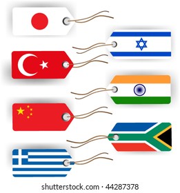 National Flags Tags Stock Vector (Royalty Free) 44287378 | Shutterstock
