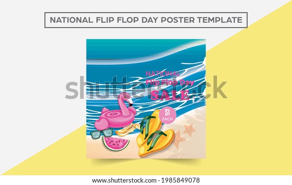 National Flip Flop Day Flyer Template Stock Vector (Royalty Free ...