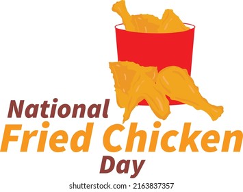 National Fried Chicken Day Vector Stock Vector (Royalty Free ...