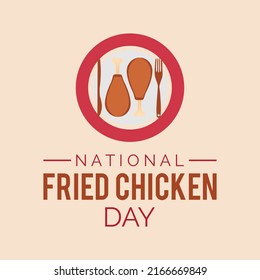 National Fried Chicken Day Vector Illustration Stock Vector (Royalty ...