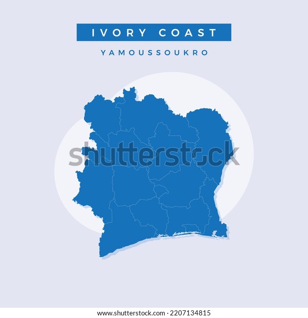 National Map Ivory Coast Ivory Coast Stock Vector (Royalty Free ...