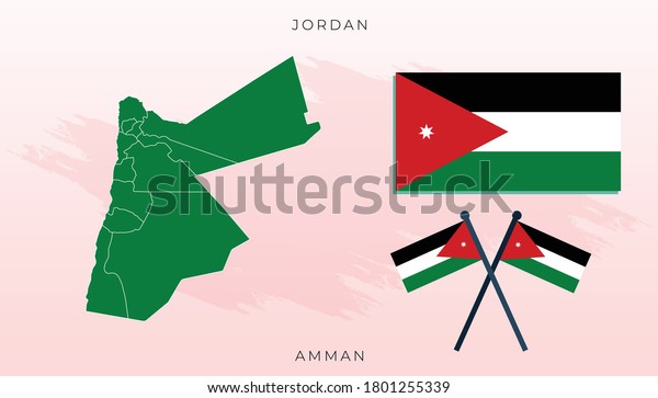 National Map Jordan Vector Flag Jordan Stock Vector (Royalty Free ...