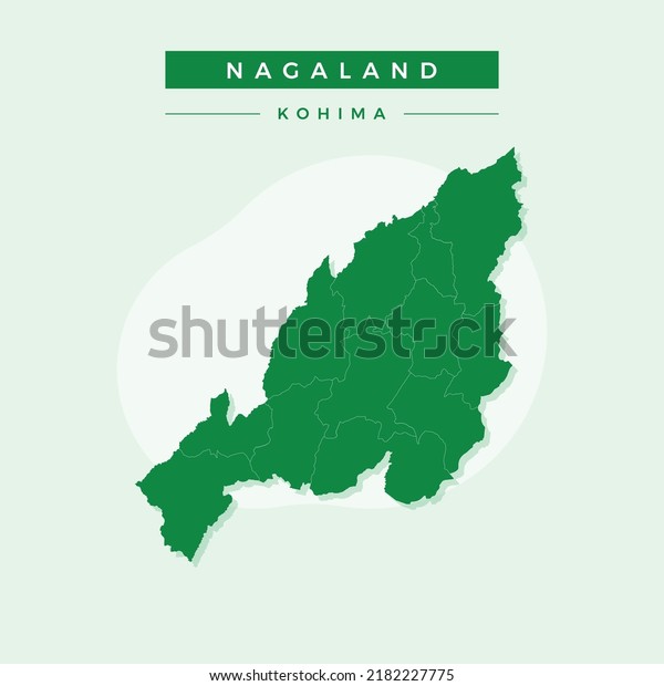 National Map Nagaland Nagaland Map Vector: เวกเตอร์สต็อก (ปลอดค่า ...