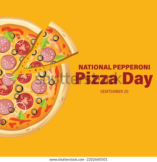 National Pepperoni Pizza Day Vector September Stock Vector (Royalty ...