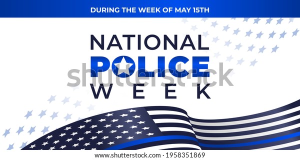 National Police Week Vector Web Banner Stock Vector (Royalty Free ...