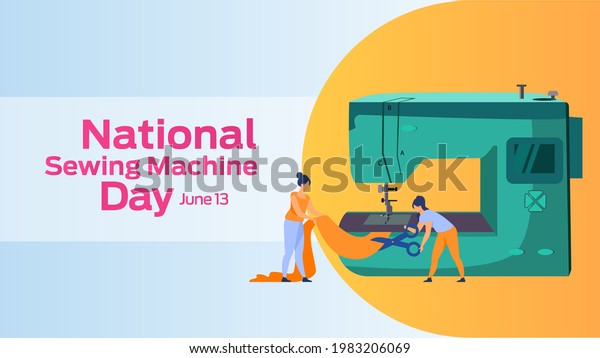 National Sewing Machine Day On June Stock Vector (Royalty Free) 1983206069