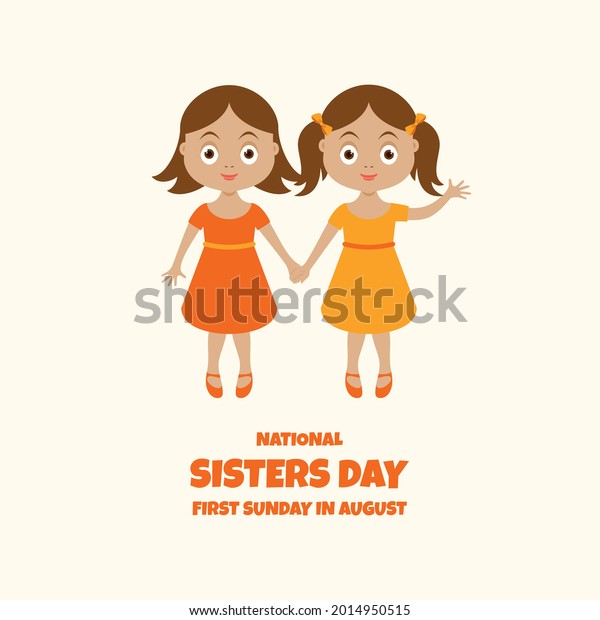 National Sisters Day Vector Cute Little Stock Vector Royalty Free 2014950515 Shutterstock