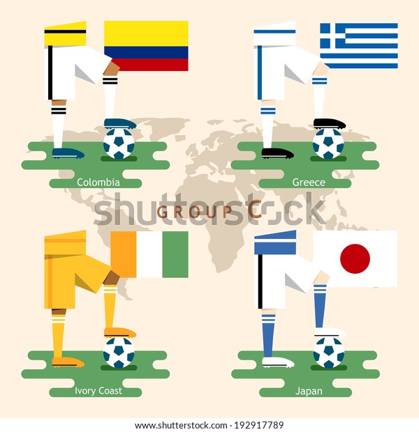 National Soccer Team Flag Flat Design Stock Vector (Royalty Free ...