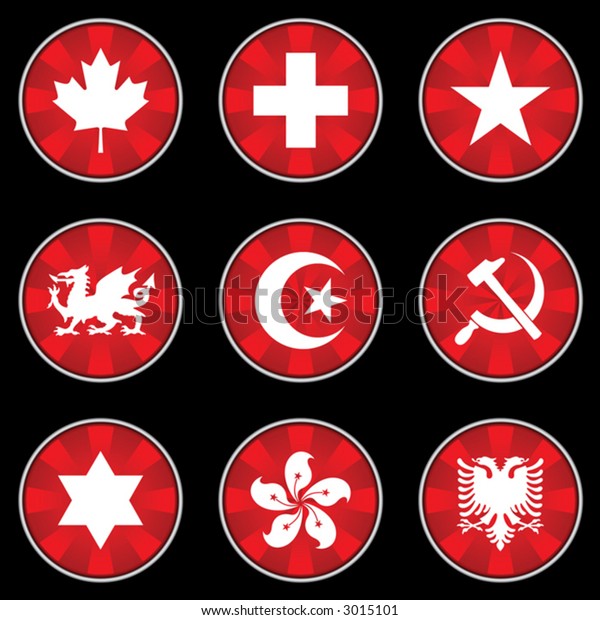 National Symbols Buttons Stock Vector (Royalty Free) 3015101