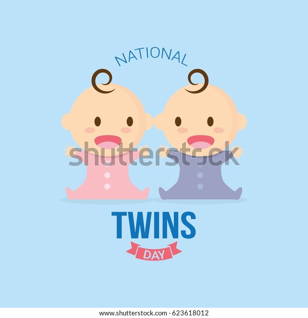 National Twins Day Vector Illustration Suitable Stock Vector (Royalty ...