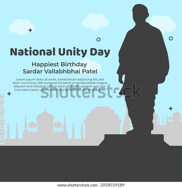 National Unity Day Statue Poster Stock Vector (Royalty Free) 2058559589