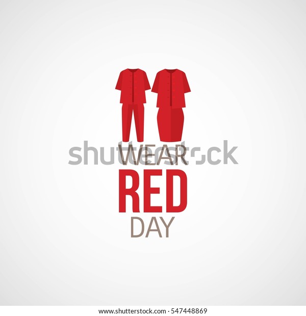 National Wear Red Day Vector Illustration Stock Vector (Royalty Free ...