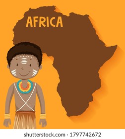 Native African Tribes Map On Background Stock Vector (Royalty Free ...