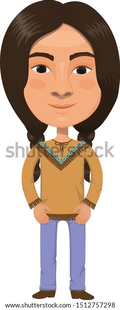 Native American Boy Cartoon Character Stock Vector (Royalty Free ...