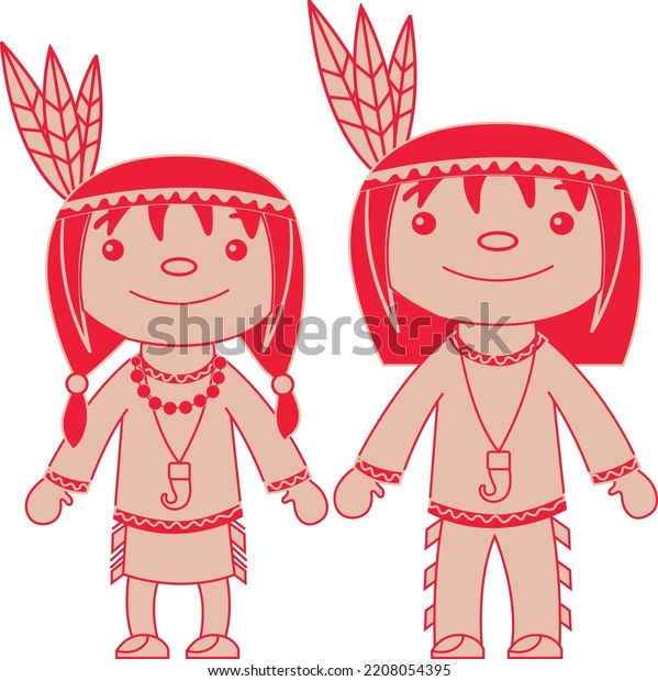 Native American Cartoon Clipart Vector Illustration Stock Vector ...