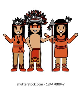 Native American People Cartoon Stock Vector (Royalty Free) 1058483531 ...