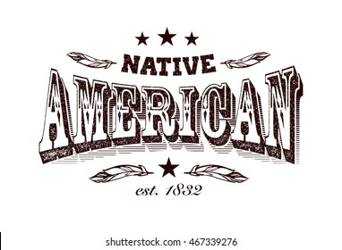 Native American Company Label Template Stylized Stock Vector (Royalty ...