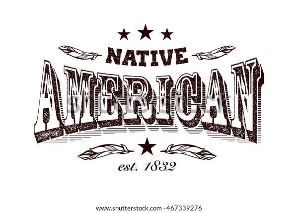 Native American Company Label Template Stylized Stock Vector (Royalty ...