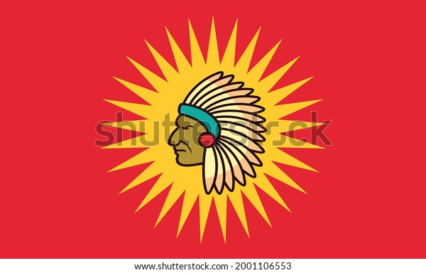 Native American Flag Design Vector Illustration Stock Vector (Royalty ...