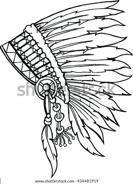 Native American Indian Headdress Vector Illustration: เวกเตอร์สต็อก ...